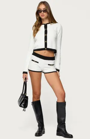 EDIKTED Textured Cotton Cardigan