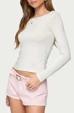 EDIKTED Semi-sheer Cropped Top