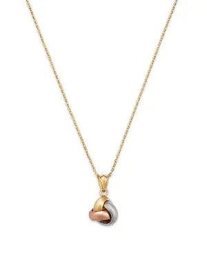 Bloomingdale'S Love Knot 14k Gold Pendant Necklace - Rose/white/gold