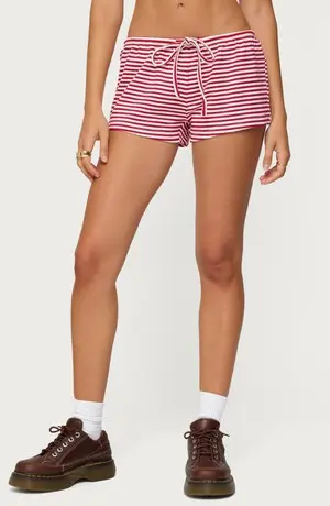 EDIKTED Striped Drawstring Shorts