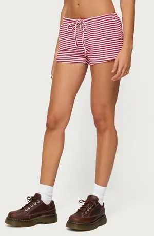EDIKTED Striped Drawstring Shorts