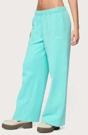 EDIKTED Logo Wide Leg Sweatpants