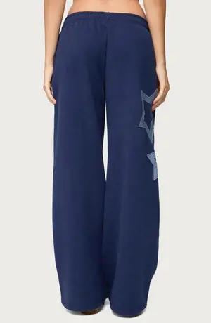 EDIKTED Starly Straight Leg Sweatpants - Navy