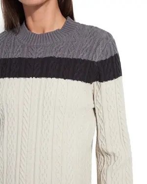 Lyssé Gabriel Crewneck Cable Knit Sweater
