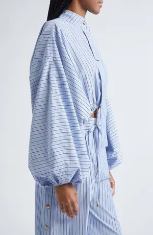 Zimmermann Stripe Poplin Crop Top