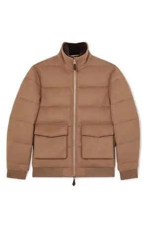 REISS Gerald Puffer Jacket - Light Brown