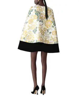 Carolina Herrera Floral Cape Coat