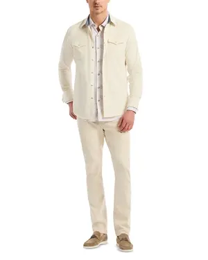 Robert Graham Wyatt Woven Snap Front Shirt - Ivory