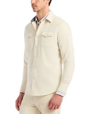 Robert Graham Wyatt Woven Snap Front Shirt - Ivory