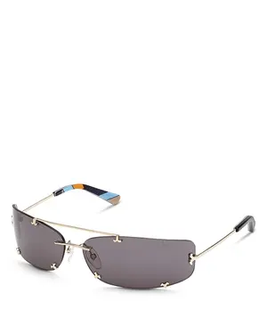 Emilio Pucci Shield Sunglasses, 72mm - Gold/smoke