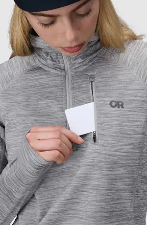 OUTDOOR RESEARCH Vigor Grid Fleece Quarter Zip - Grey Heather