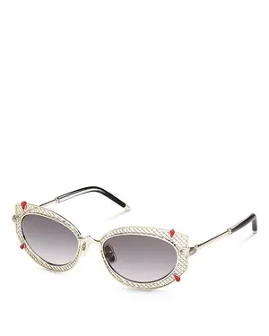 CHRISTIAN LOUBOUTIN Oval Sunglasses, 54mm - Gold/smoke