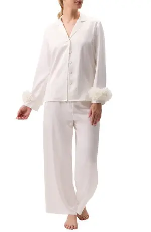 Rya Collection Sweetie Charmeuse Pajamas - Ivory
