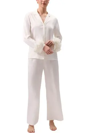 Rya Collection Sweetie Charmeuse Pajamas - Ivory