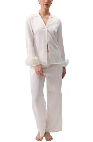Rya Collection Sweetie Charmeuse Pajamas - Ivory