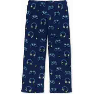 PREPPY GOOSE Plush Gaming Loungewear Pant - Navy