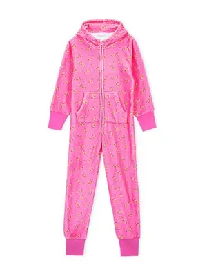 PREPPY GOOSE Plush Printed Loungewear Jumpsuit