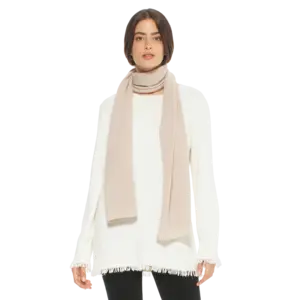 MONTICELLI CASHMERE Essential Pure Cashmere Maxi Wide Scarf - Beige