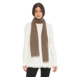 MONTICELLI CASHMERE Essential Pure Cashmere Maxi Wide Scarf Brown