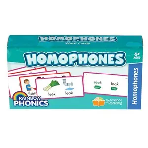 JUNIOR LEARNING Rainbow Phonics Homophones Word Flash Cards - Multicolored