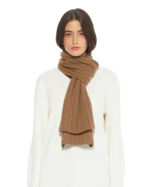 MONTICELLI CASHMERE Pure Cashmere Plush-ribbed Scarf - Camel
