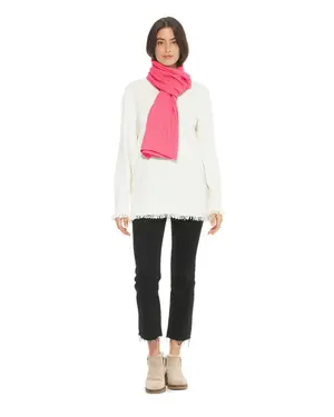 MONTICELLI CASHMERE Pure Cashmere Plush-ribbed Scarf - Fuchsia
