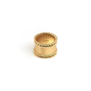 ZARUX Side Braid Ring - Yellow Gold