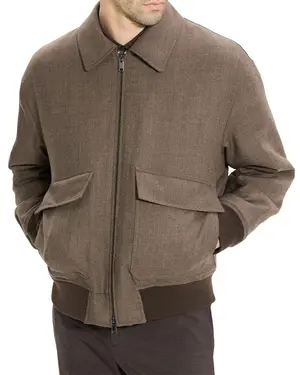 Theory Modern Aviator Jacket In Wool - Feather