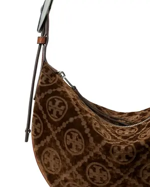 Tory Burch T Monogram Small Flocked Shoulder Bag