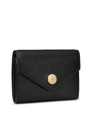 Tory Burch T Monogram Pebbled Leather Envelope Wallet