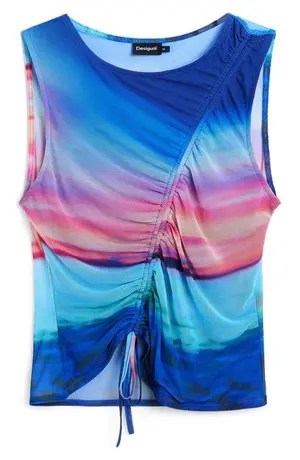 Desigual Drawstring Front Mesh Tank