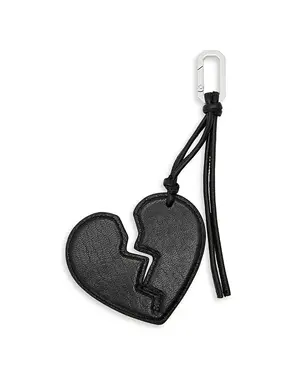 ALLSAINTS Broken Heart Leather Keyring - Black