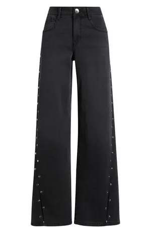 Wit & Wisdom High-waist Slit Studded Jeans