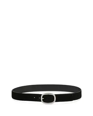 Sandro Wide Leather Belt - Black