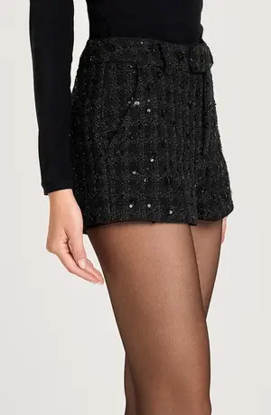 WAYF Sequin Tweed Andie Shorts