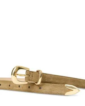 B-low The Belt Leo Suede Belt - Dark Moss Gold