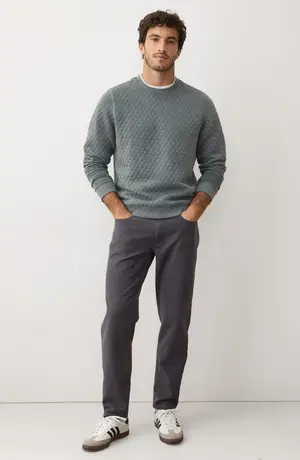 Marine Layer Corbet Diamond Quilted Sweatshirt - Dusty Pine
