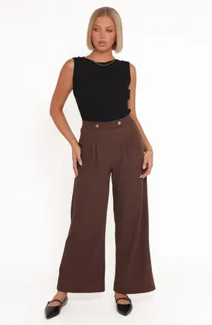 PETAL & PUP Corfu Pleat Front Wide Leg Trousers