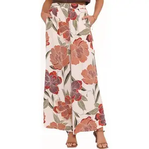 PETAL & PUP Floral Print Wide Leg Pants - Fall Floral
