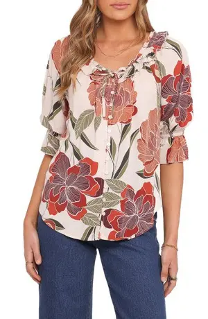 PETAL & PUP Bertha Floral Button-up Top