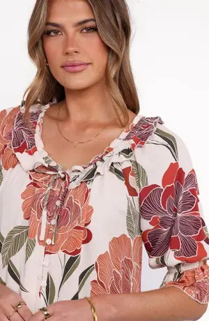 PETAL & PUP Bertha Floral Button-up Top
