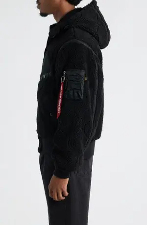 Alpha Industries Quilted Fleece Hooded Flight Jacket