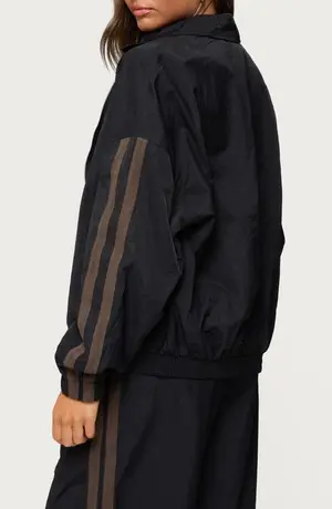 EDIKTED Kieran Stripe Nylon Track Jacket - Black
