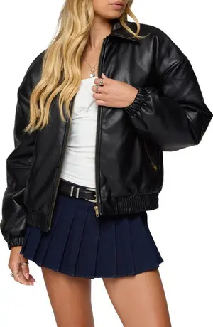 Women's Faux Leather Bomber Jackets