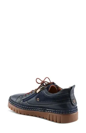 SPRING STEP SHOES Lauria Leather Sneaker - Navy