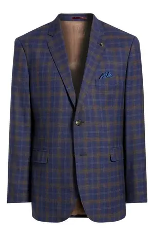 JOHNSTON & MURPHY Plaid Wool Sport Coat