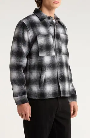 PERCIVAL Check Wool Blend Flannel Overshirt