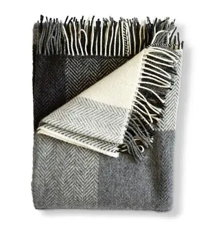 EVANGELINE Herringbone W/ Cashmere Throws - Buffalo Check