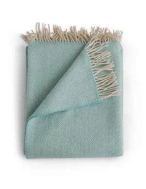EVANGELINE Herringbone W/ Cashmere Throws - Sea Foam