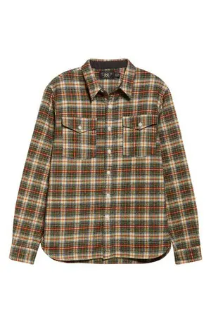 Double Rl Plaid Wool Blend Twill Work Shirt